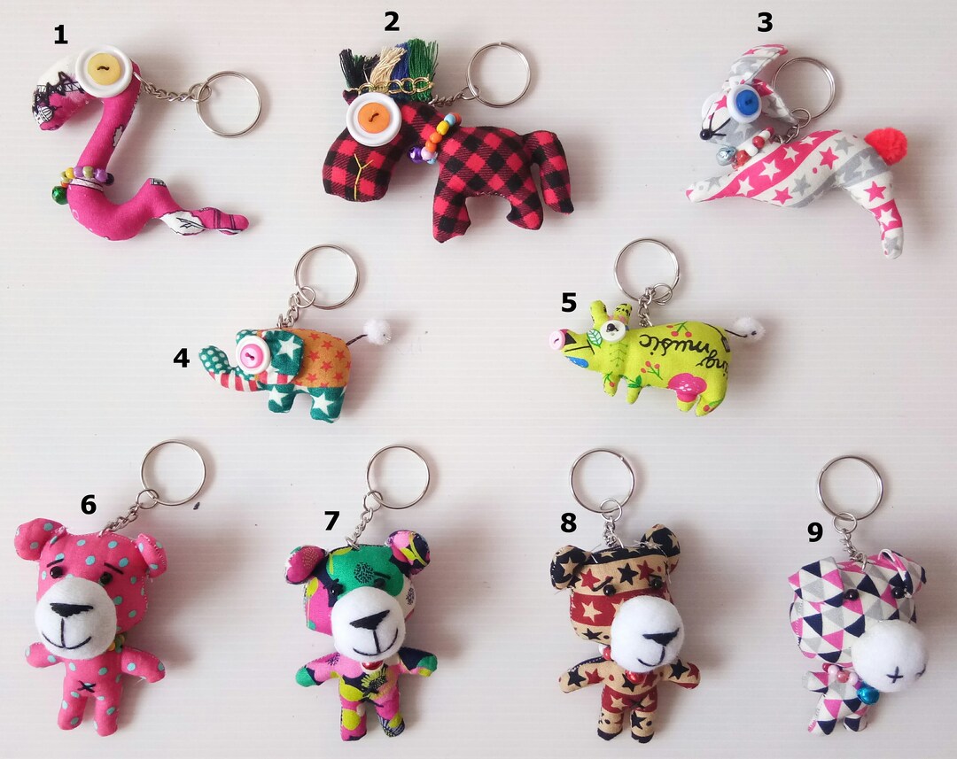 Fabric Animal Charm Keychains: Unique Accessories for Animal Lovers No ...