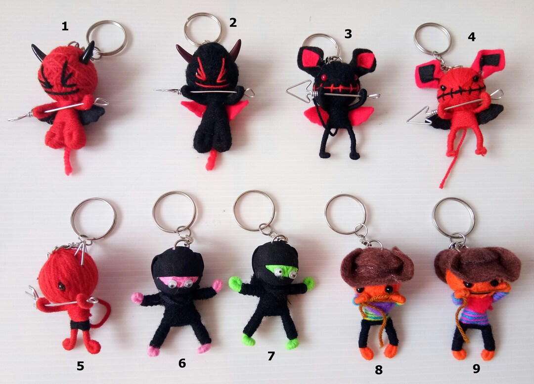 Unique Voodoo Doll Keychain Handmade With Love for Bags and Keys 7 - Etsy