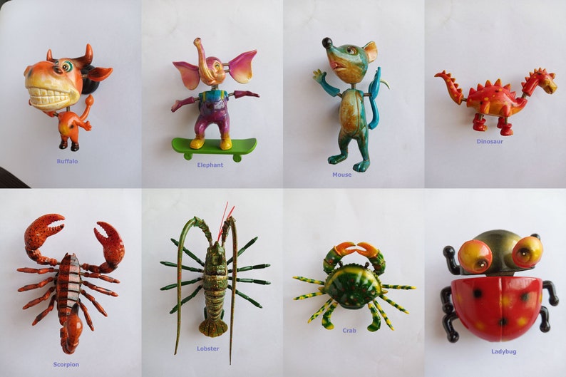 Whimsical Animal Resin Model With Interactive Coil Spring Movement - Etsy