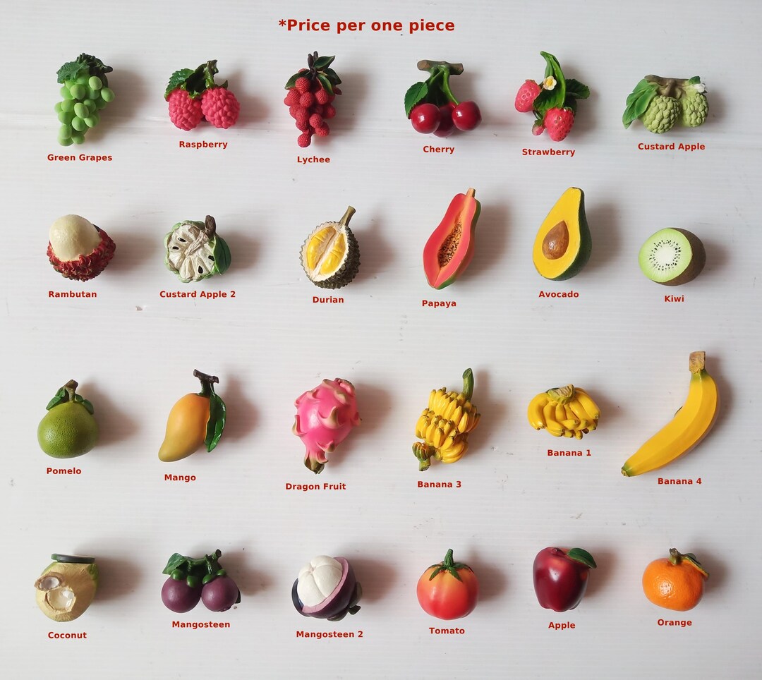 Vibrant and Fun, Fruit Models Decor for Your Refrigerator or Metal ...