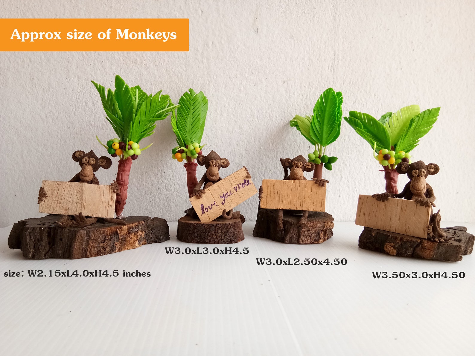 Figurines Miniature Sawdust Monkey Clay Coconut Driftwood Doll | Etsy