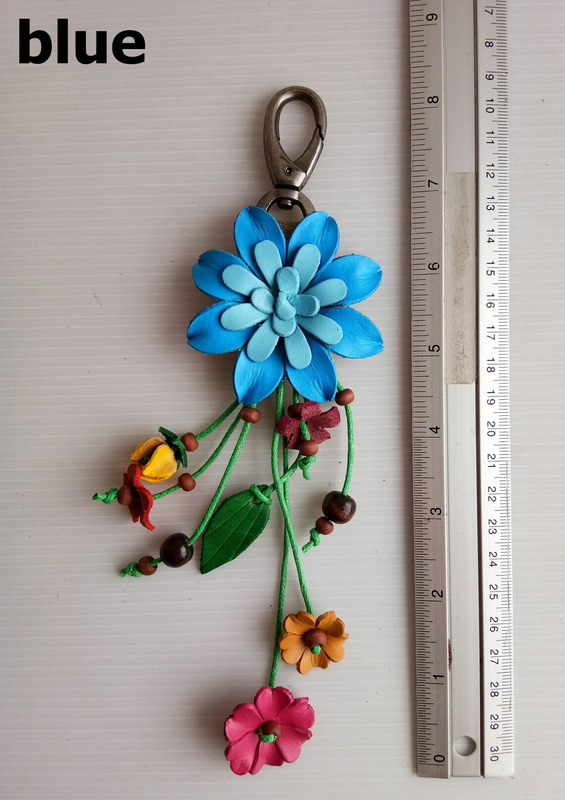 Genuine Leather Handcraft Keychain Women Fashion Flower - Etsy