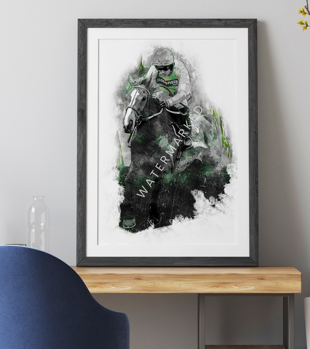 Kauto Star Horse Racing Art Print: Digital Sketch (framed or Unframed ...