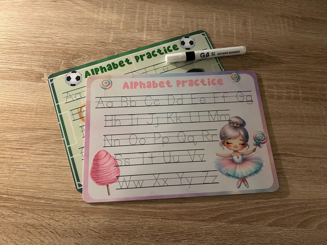 Colourful Write & Wipe Alphabet Practice Writing Board - Etsy