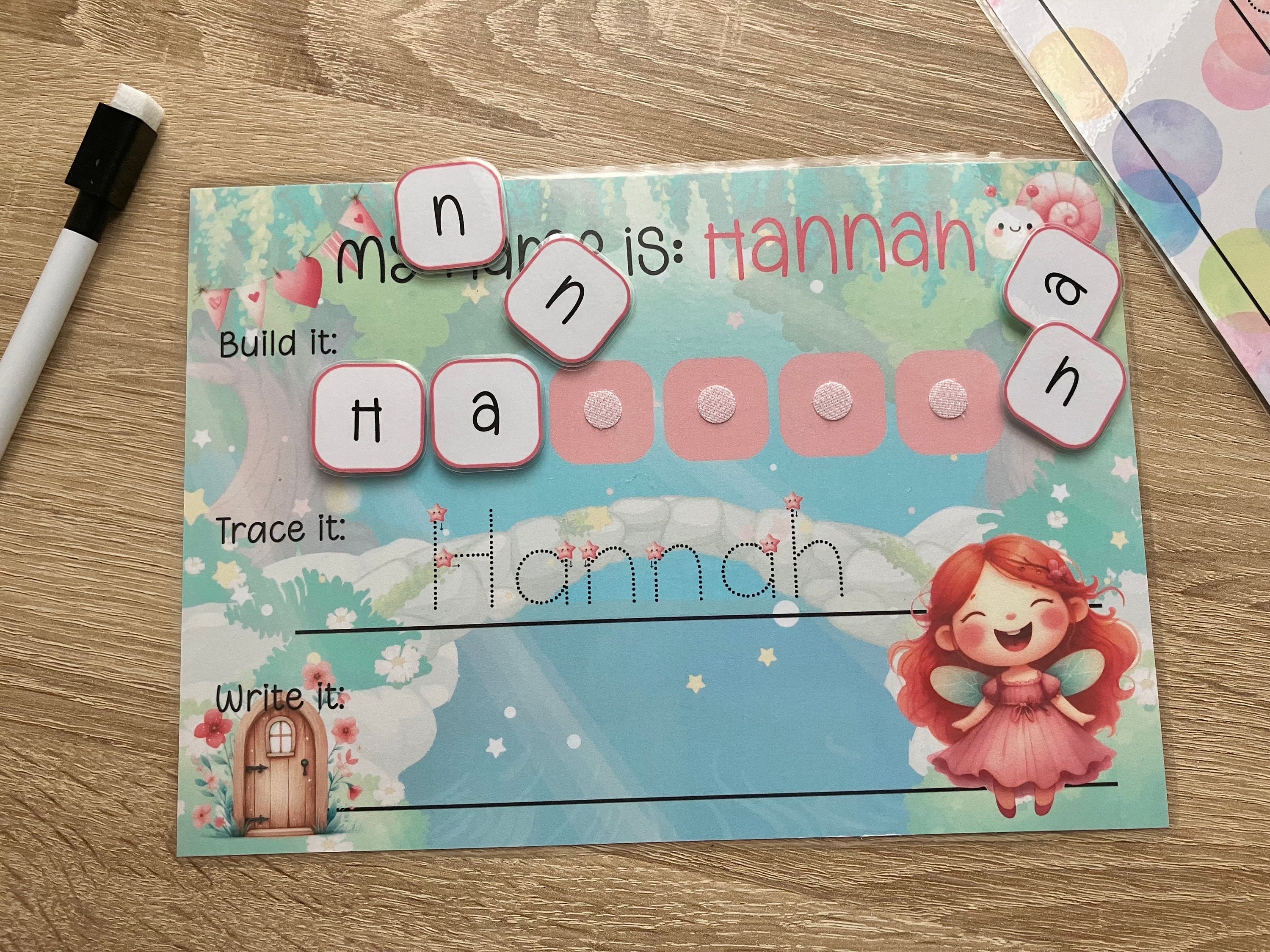 Personalised Name Tracing Sheet/ Personalised Build It, Trace It, Write ...