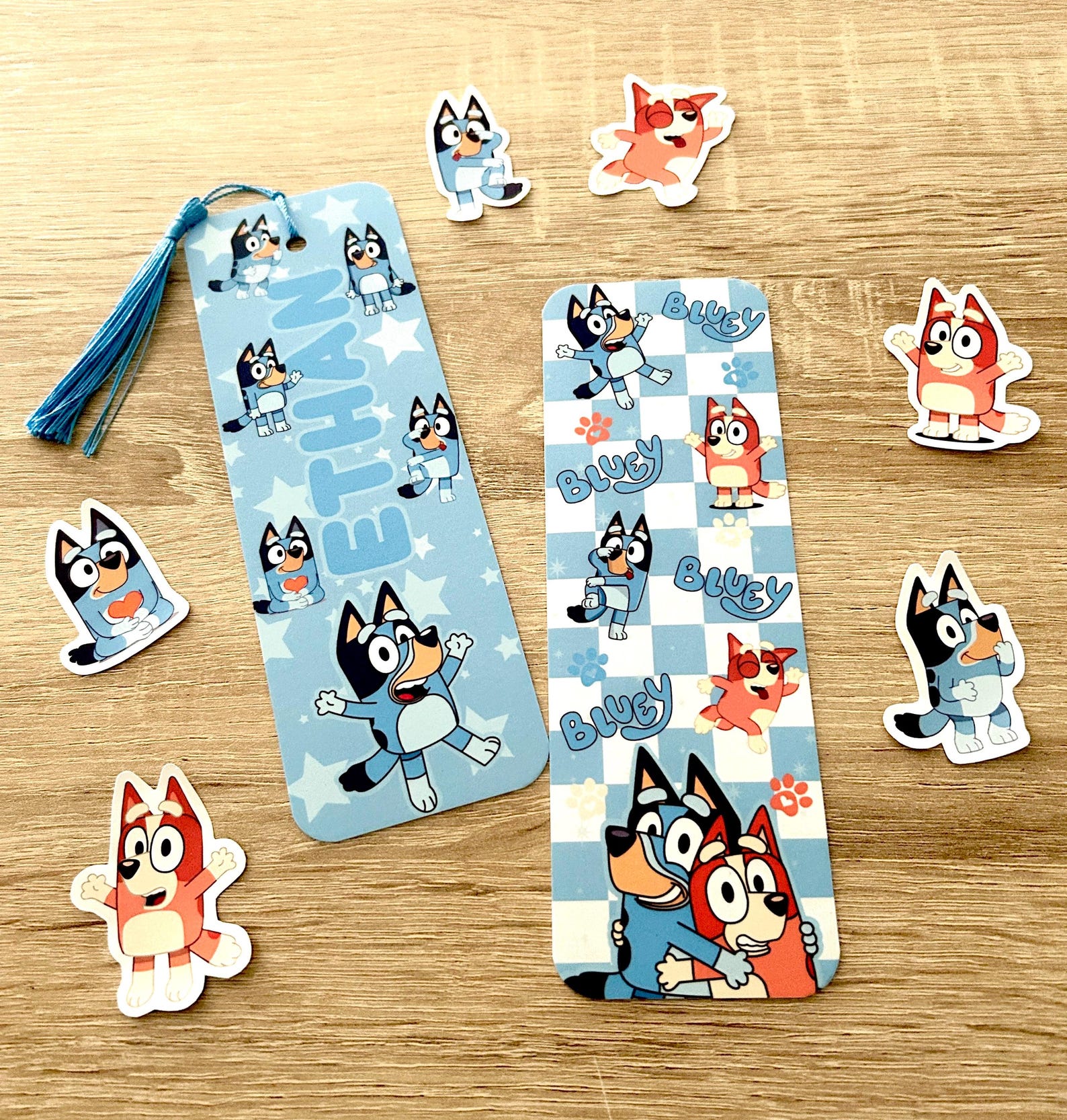 Colourful Bluey Themed Bookmark. Page Marker. Bluey Bookmark Gift Set ...