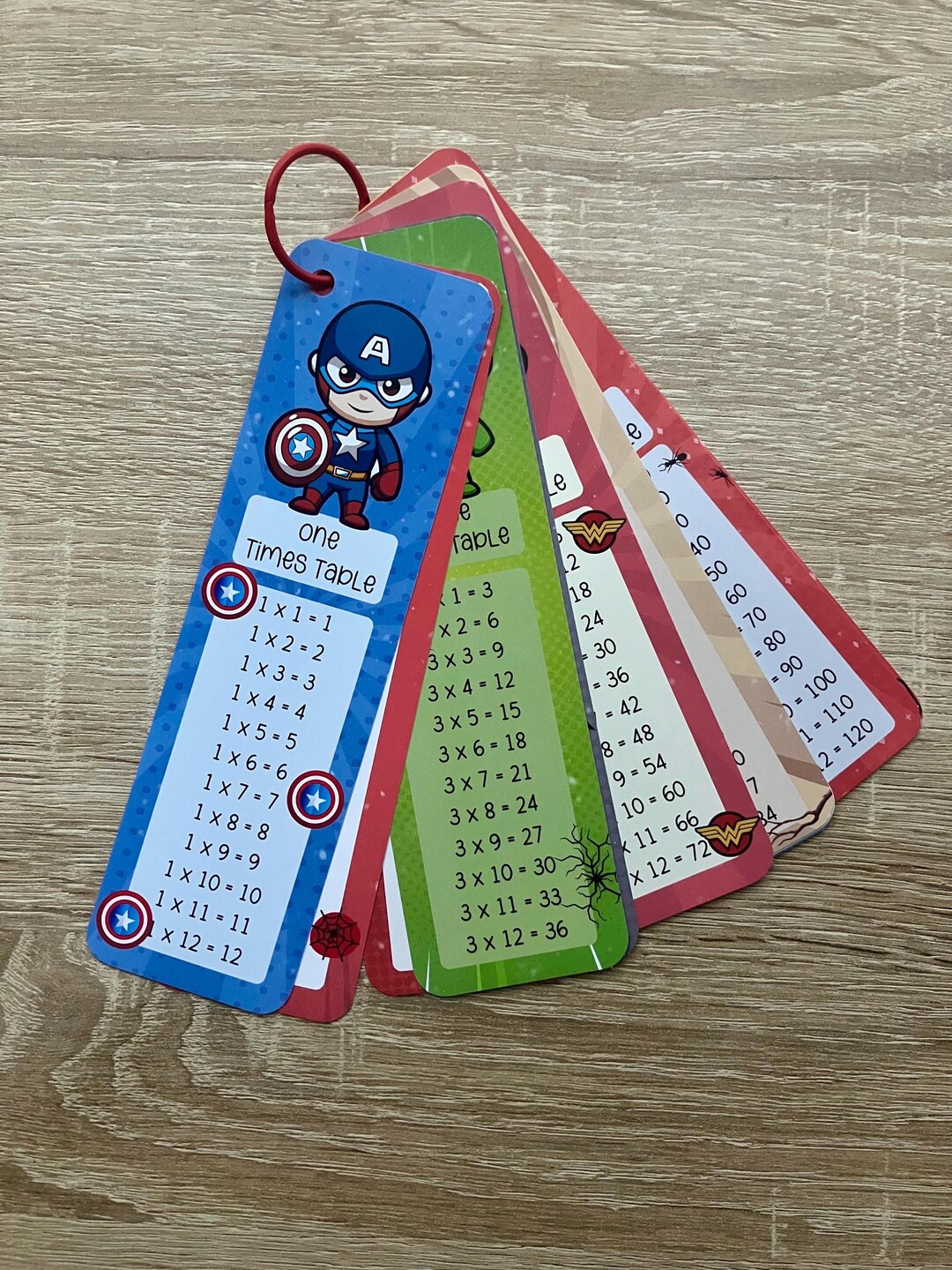 Super Cute Superhero Children’s Times Table/ Multiplication Flash Cards ...