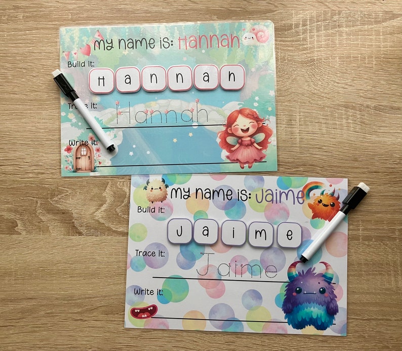 Personalised Name Tracing Sheet/ Personalised Build It, Trace It, Write ...