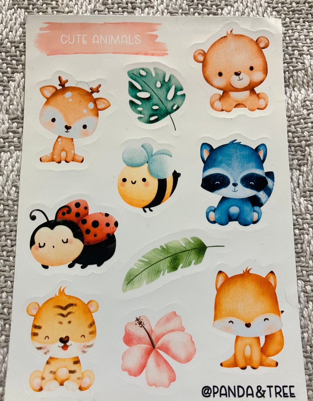 Super Cute Animals Die Cut Sticker Sheet Party Bag Filler - Etsy