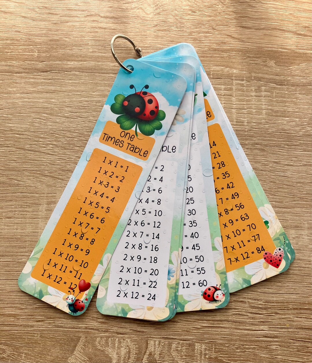 Colourful Ladybug Childrens Times Table/ Multiplication Flash Cards - Etsy