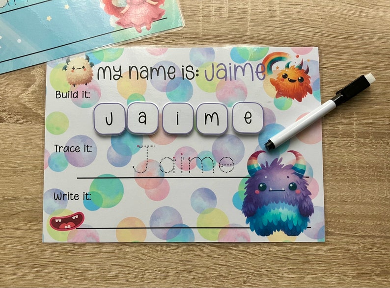 Personalised Name Tracing Sheet/ Personalised Build It, Trace It, Write ...