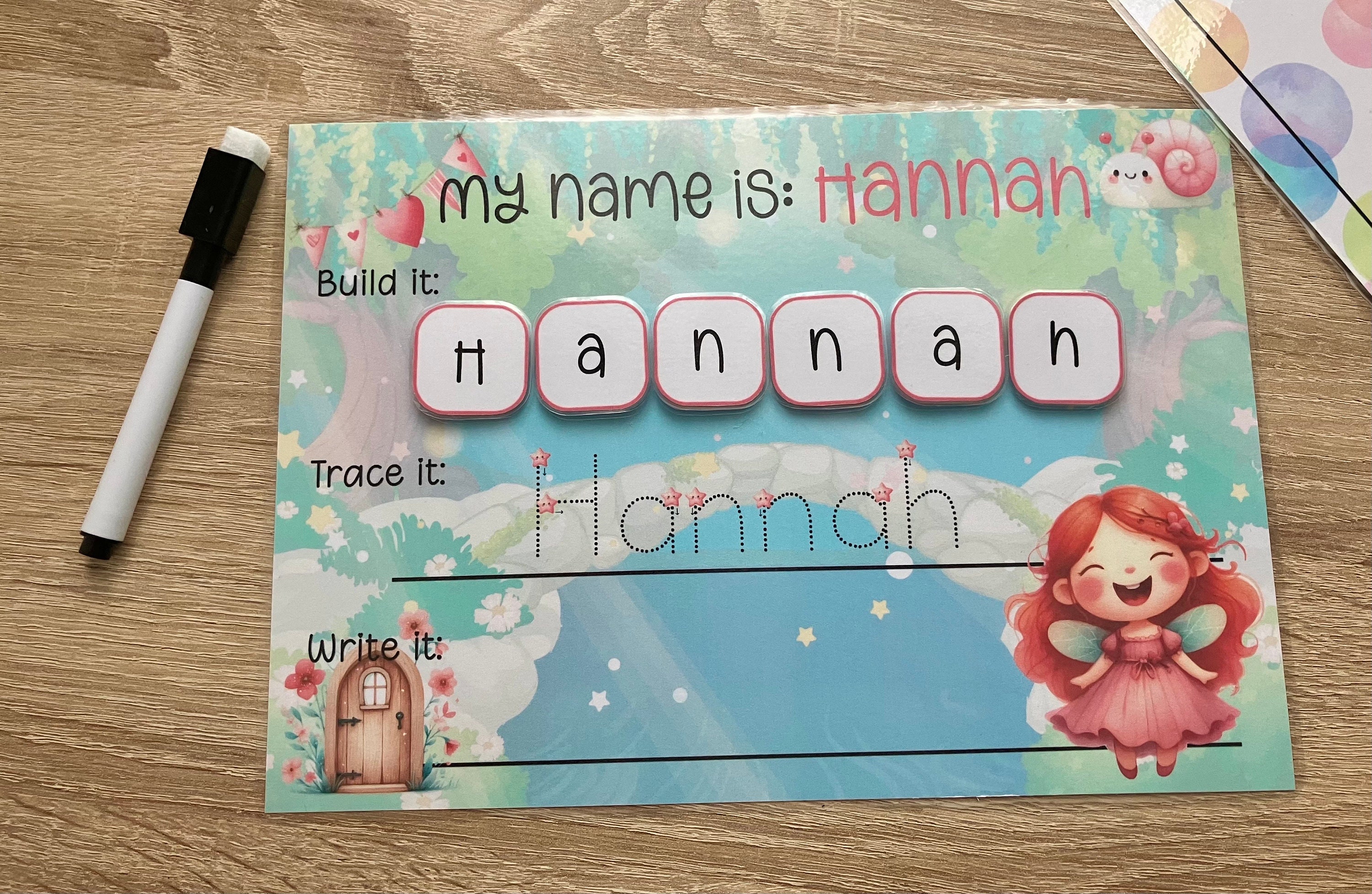 Personalised Name Tracing Sheet/ Personalised Build It, Trace It, Write ...