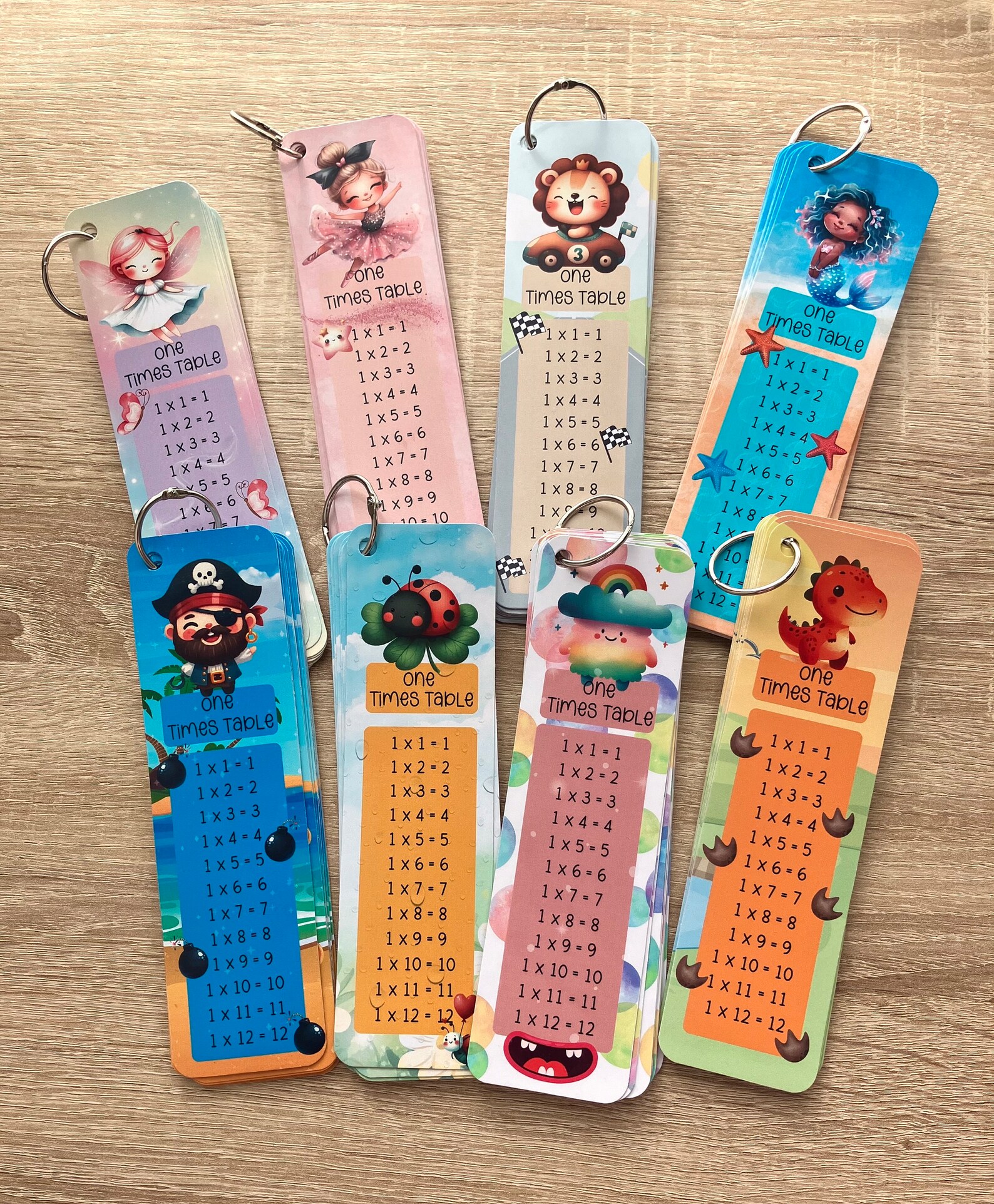 Colourful Mermaid Children’s Times Table/ Multiplication Flash Cards ...