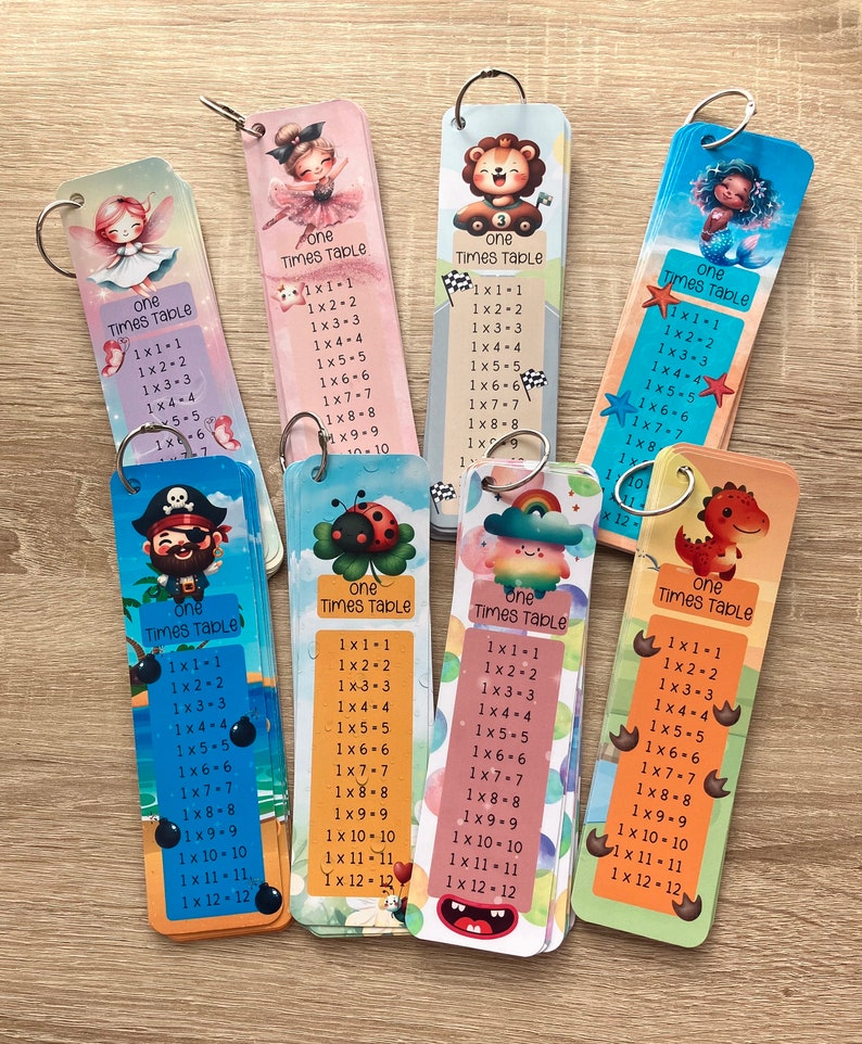 Colourful Mermaid Children’s Times Table/ Multiplication Flash Cards ...