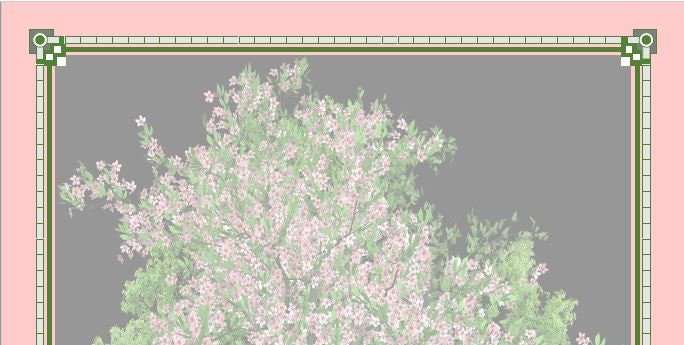 Family History Book Cover Page Tree Blossoms Cherry Black Pink Green ...