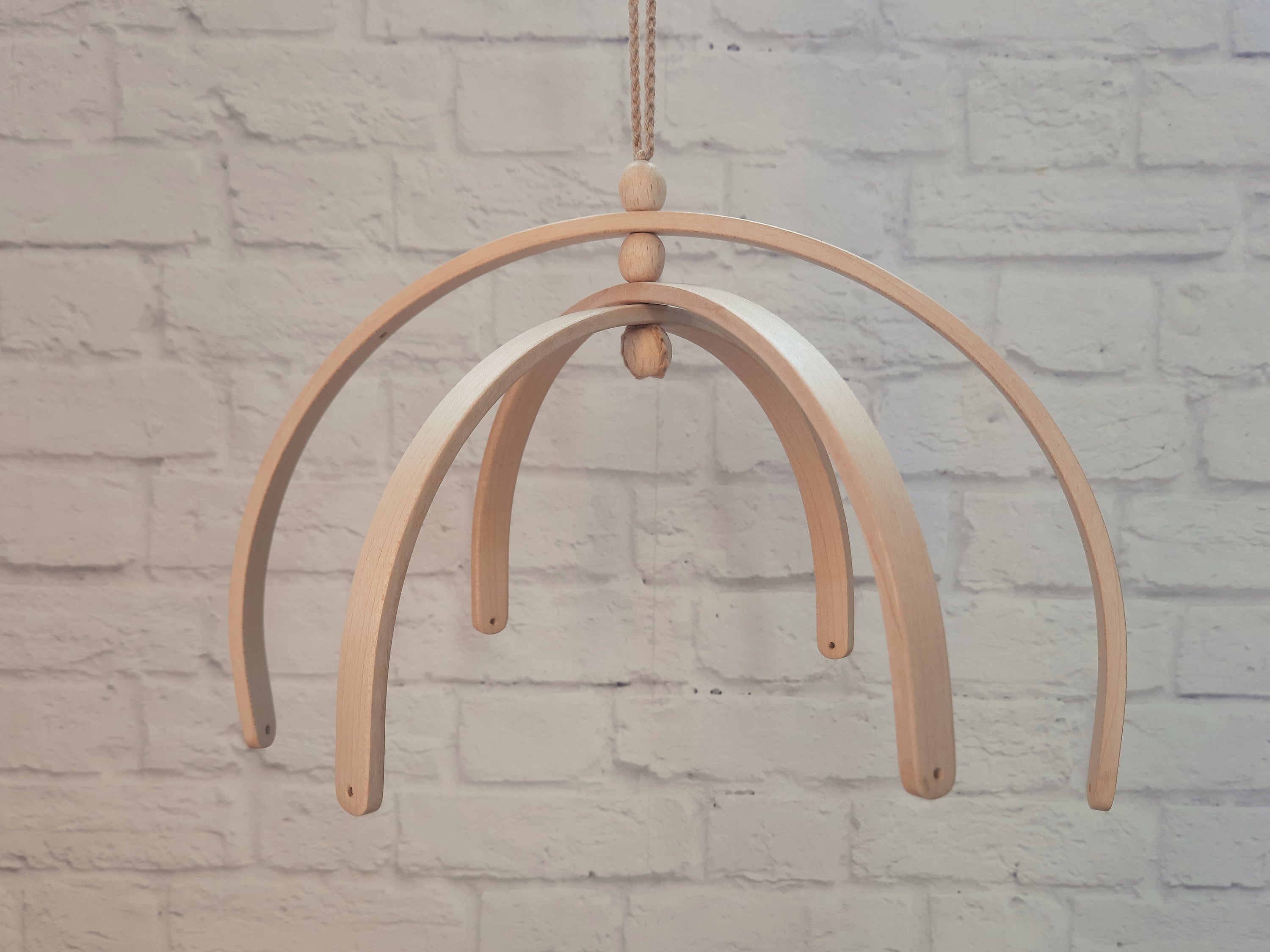 Maple Baby Mobile, Baby Crib Mobile, Arcs Mobile, DIY Baby Mobile, Wood ...