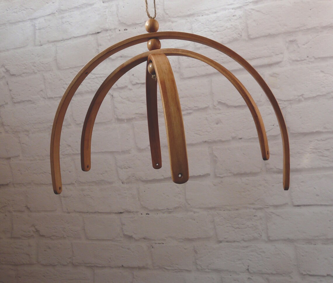Alder Wooden Mobile Hanger Nursery Decor Mobile Crib Base DIY Natural ...