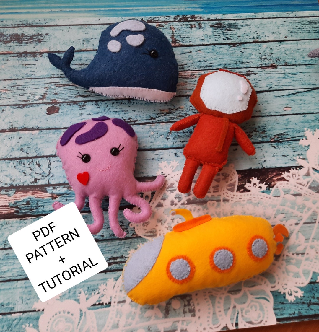 Under Sea Animal Sewing Pattern Whale Felt PDF Sewing Pattern Ornaments ...