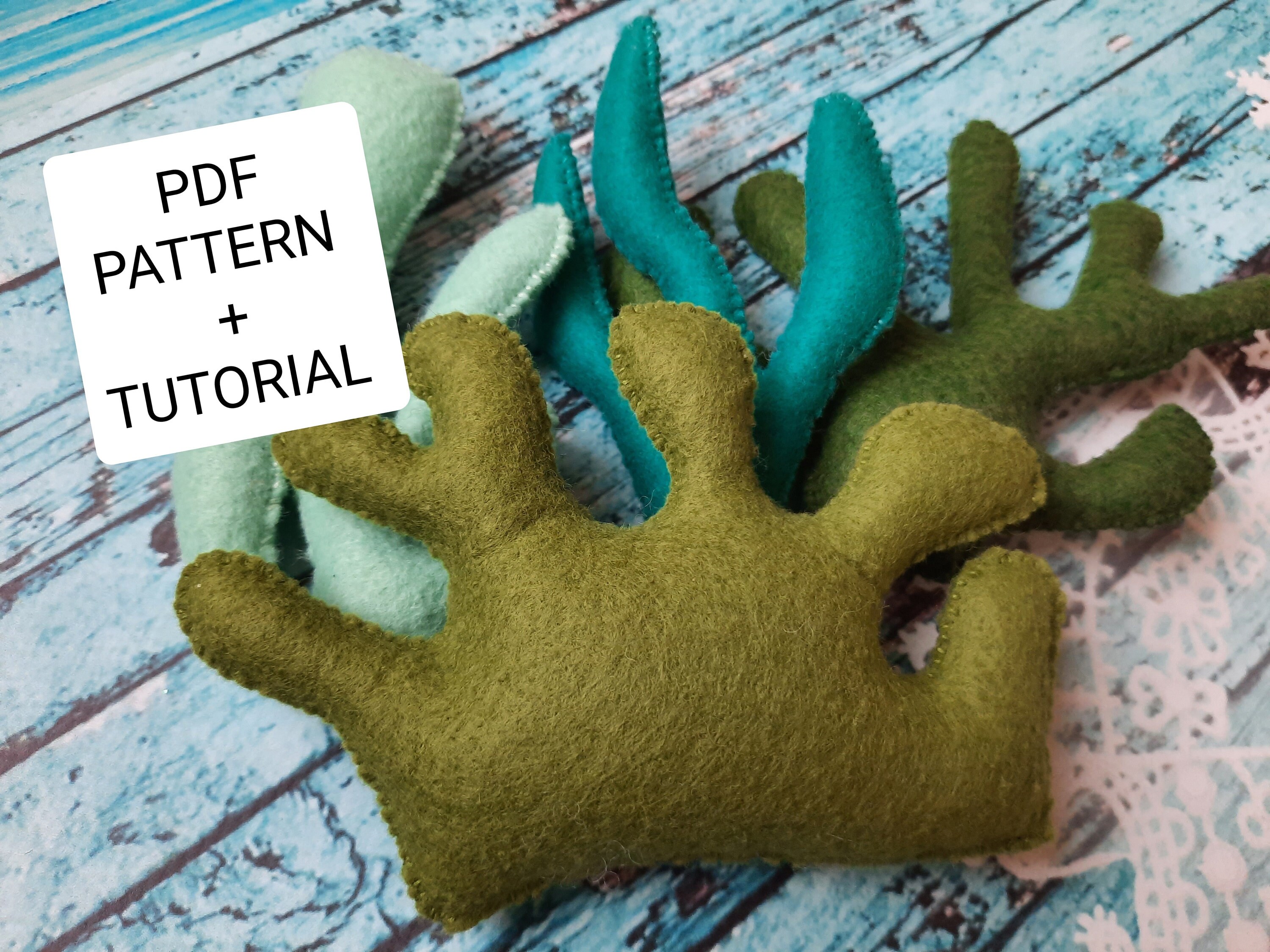 Seaweed Felt PDF Sewing Pattern Sea Life Ornaments Baby Mobile - Etsy