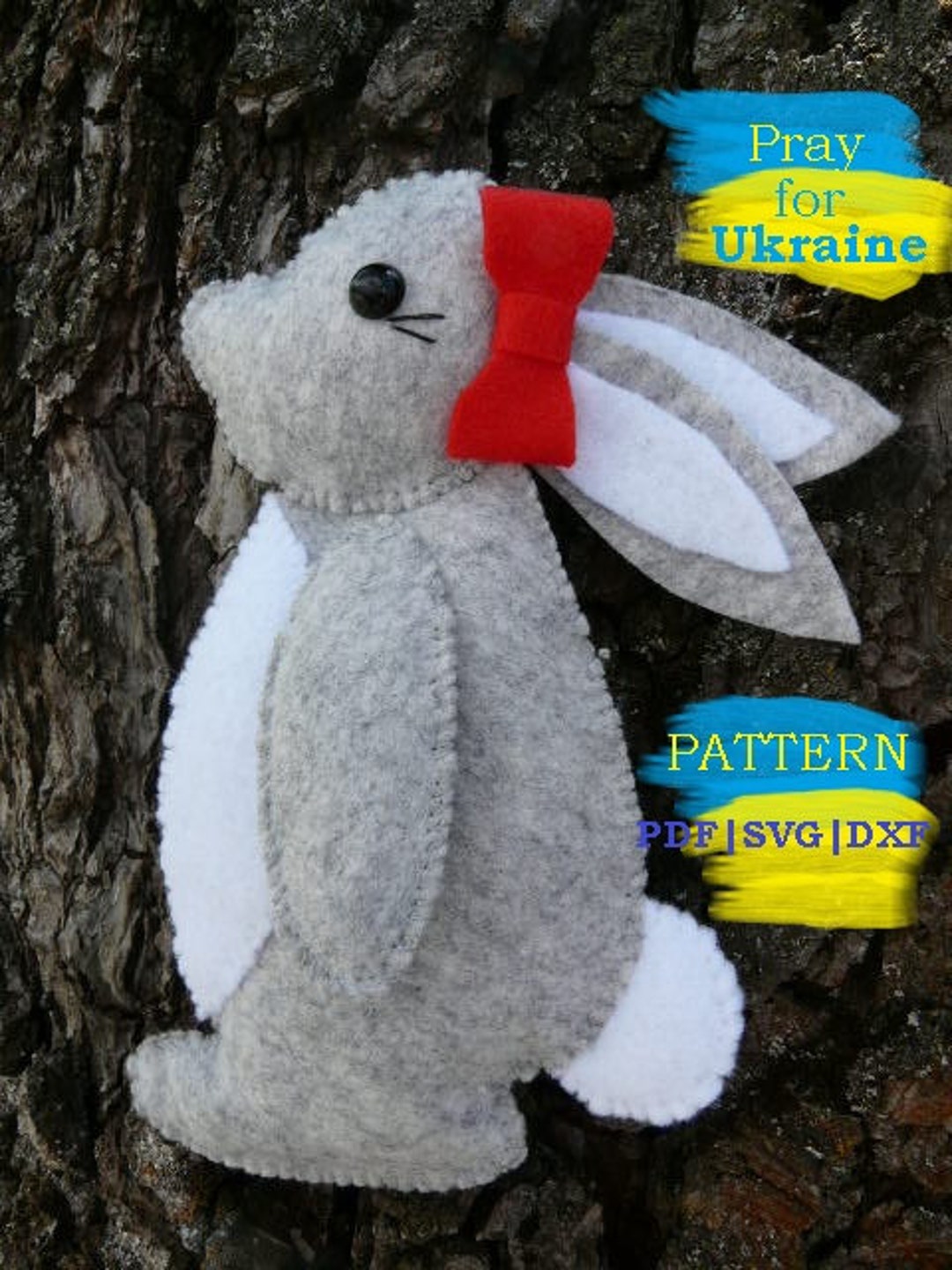 Easter Bunny PDF Felt Sewing Pattern Easy Ornaments Easter Decoration ...