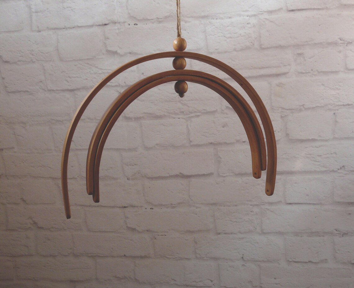 Alder Wooden Mobile Hanger Nursery Decor Mobile Crib Base DIY Natural ...