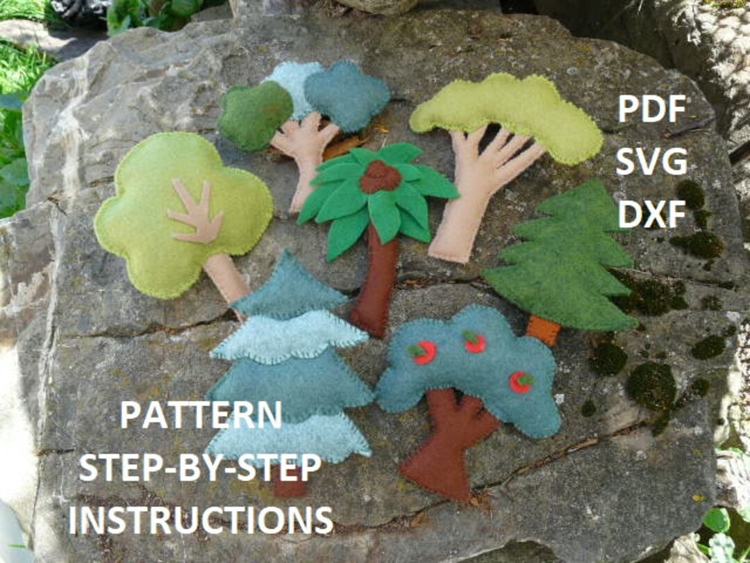 Forest Pine Toy Tree PDF Felt Palm Woodland Sewing Pattern Easy ...