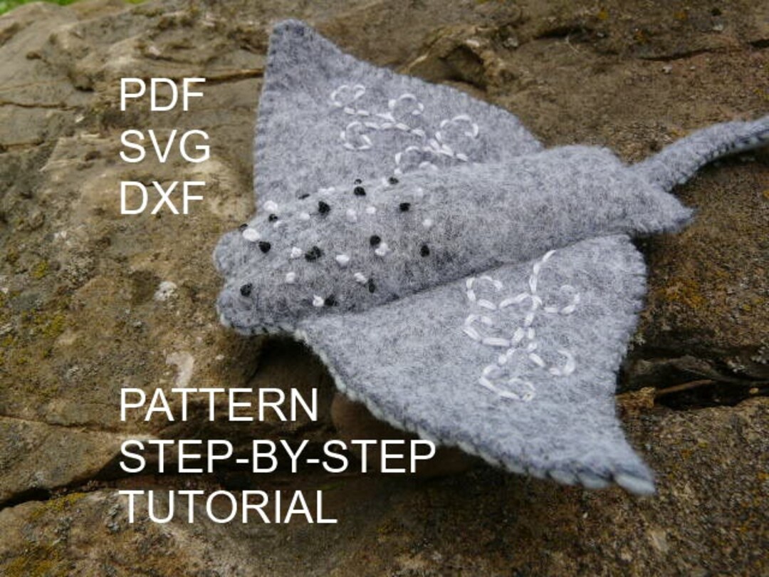 Stingray Felt Toy PDF Pattern, Christmas Ornament Under the Sea Baby ...