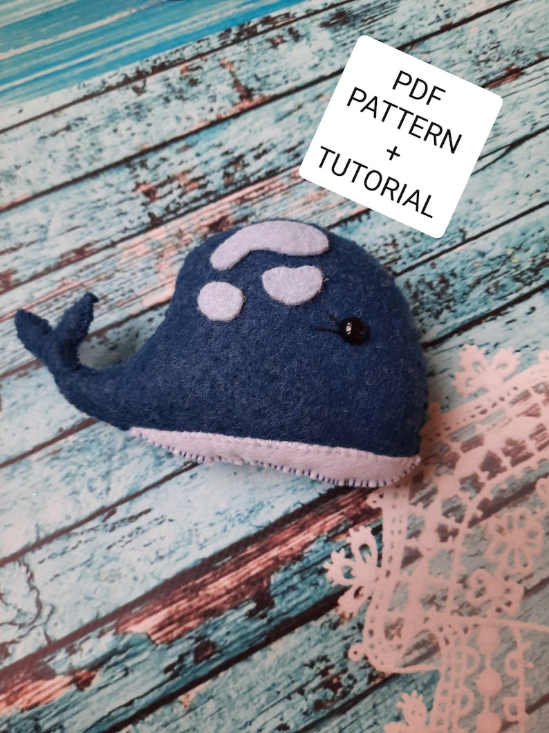 Whale Felt PDF Sewing Pattern Easy Ornaments Baby Mobile Toys - Etsy