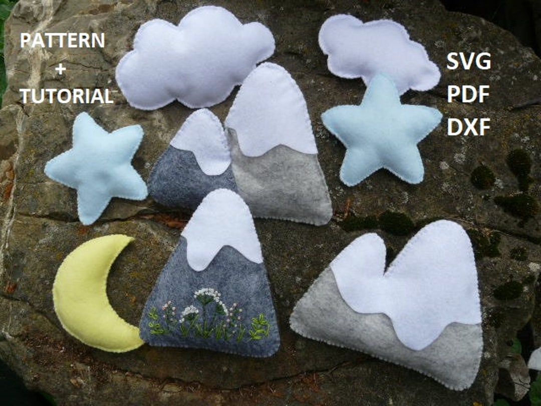 Embroidery Mountain Toy Felt Baby Mobile PDF Felt Woodland Sewing ...