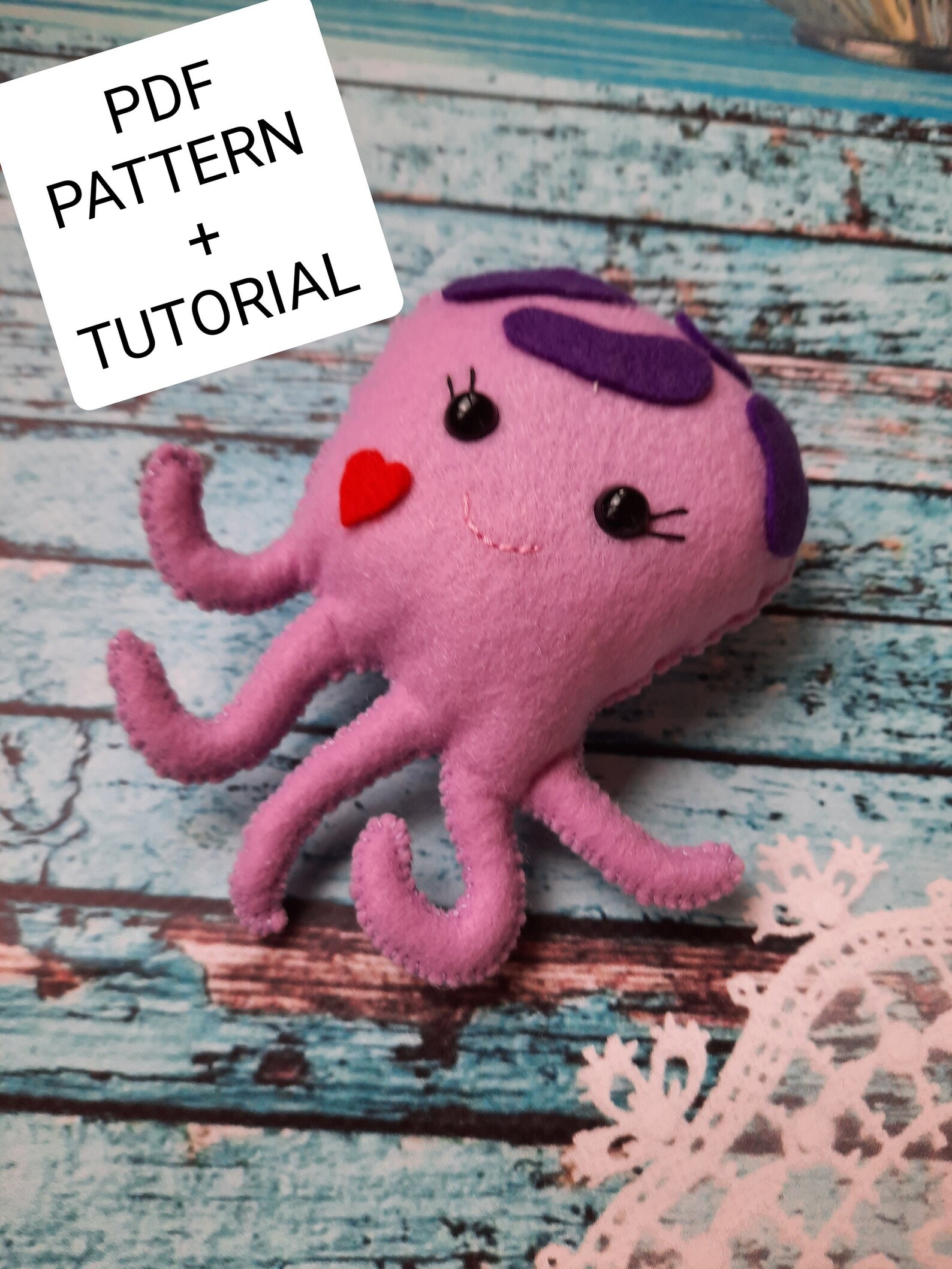 Octopus PDF Felt Sewing Pattern Easy Ornaments Baby Mobile - Etsy
