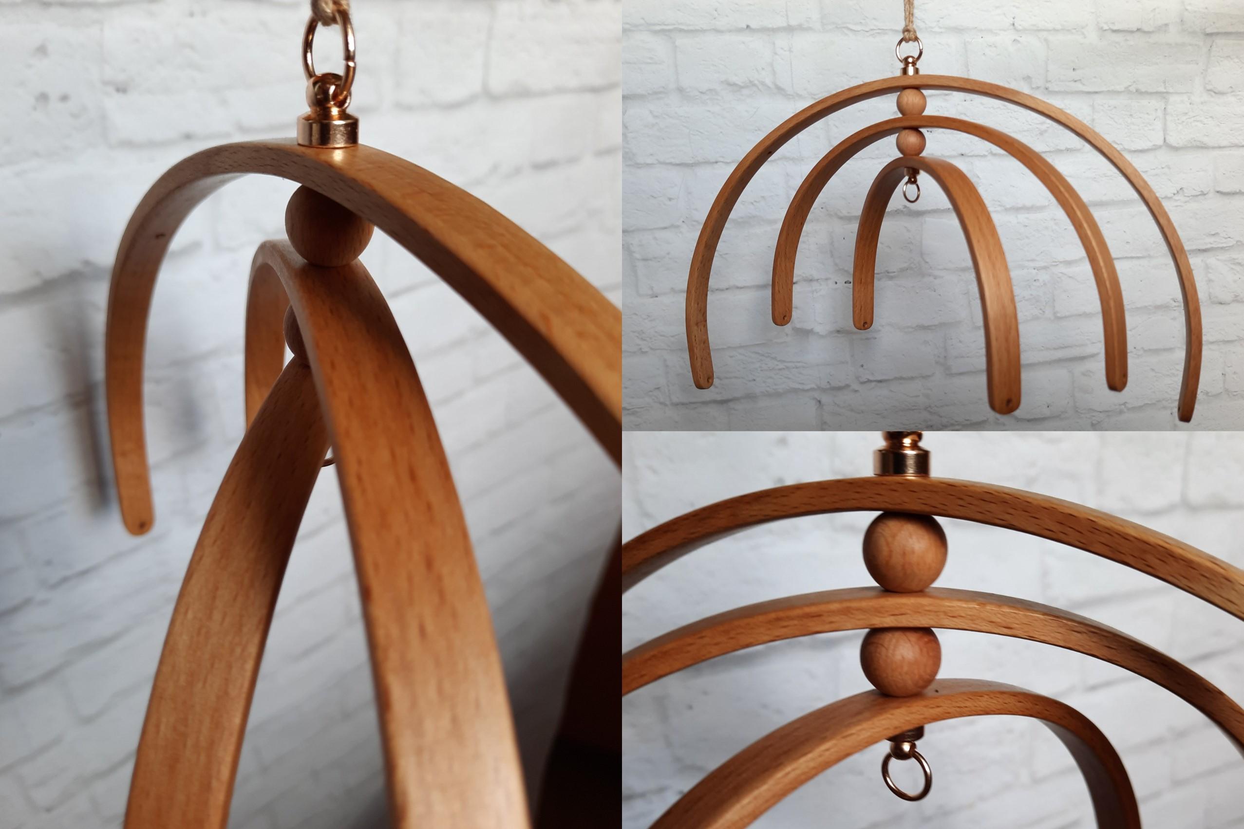 Beech Round Baby Wooden Mobile Beech Wooden Baby Mobile Hanger DIY Kit ...
