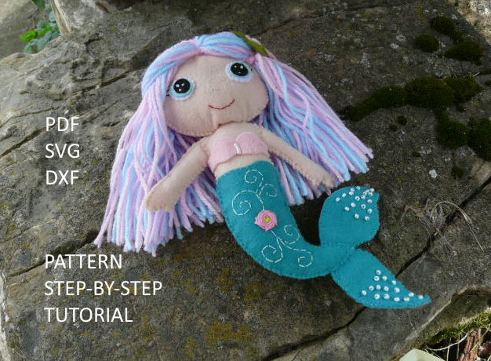 Mermaid Girl PDF Felt Sewing Pattern Easy Ornaments Baby - Etsy