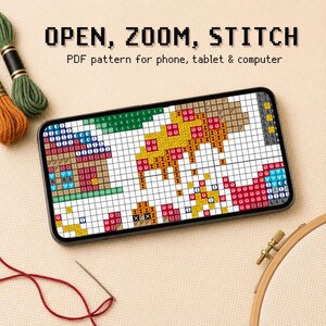 World Map Cross Stitch PDF | Global Icon Sampler | Easy Travel ...