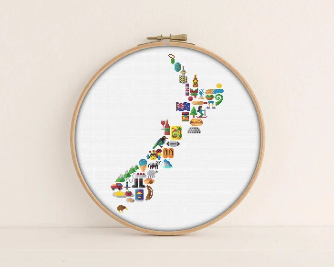 New Zealand Cross Stitch Pattern Printable PDF Pattern NZ - Etsy