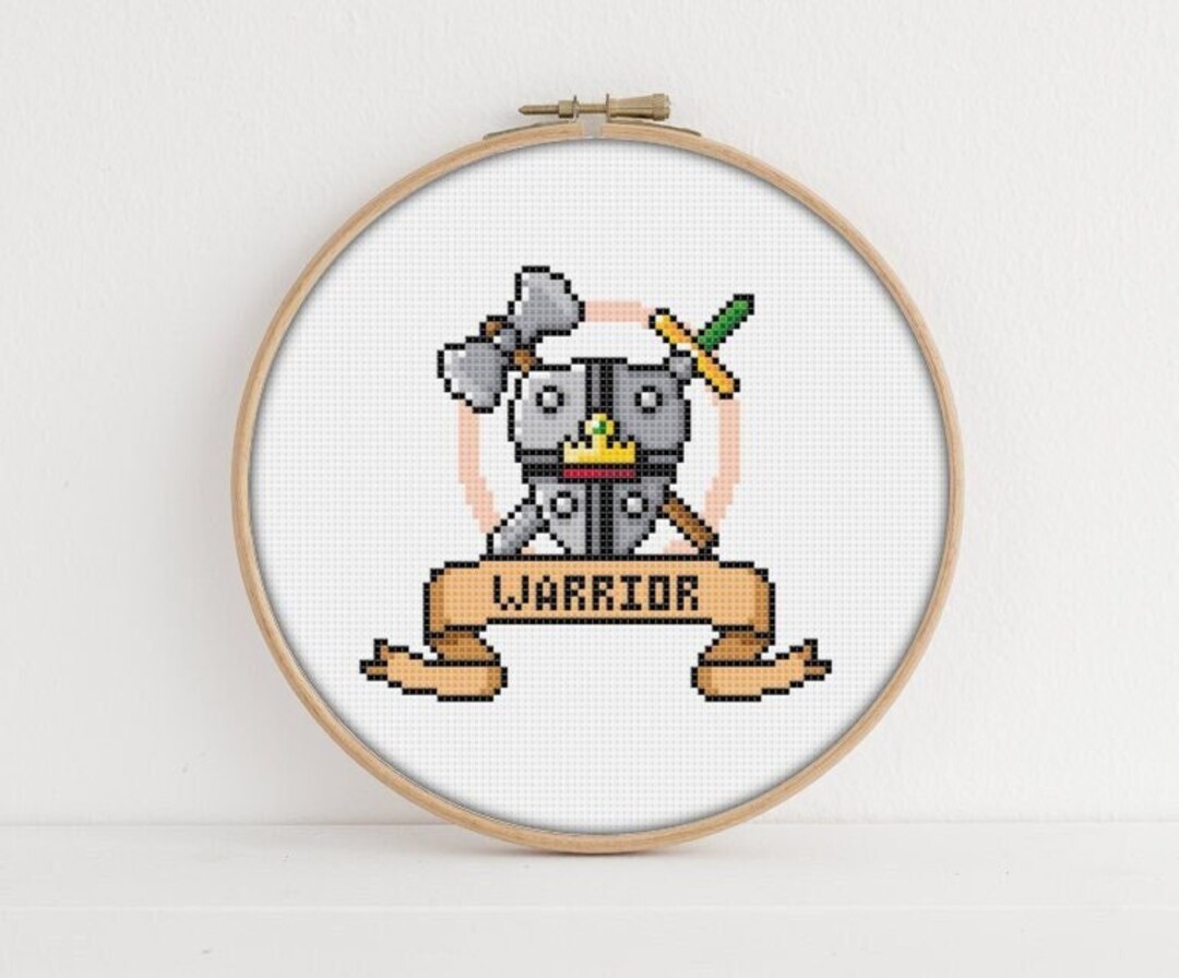 Warrior Class RPG Cross Stitch Pattern: D&D Game Emblem (PDF Pattern ...