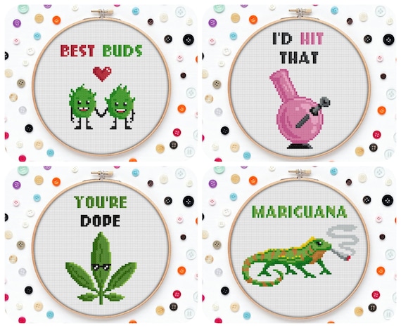 Marijuana Cross Stitch Amazon.com: Weed Cross Stitch Pattern EBook