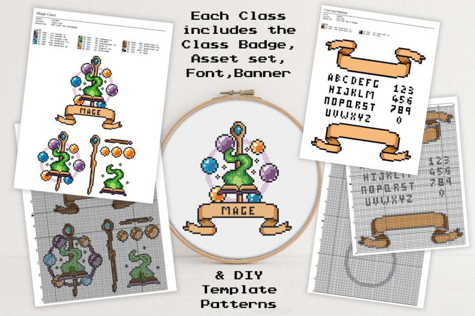 Druid Class RPG Cross Stitch Pattern Printable PDF Pattern - Etsy