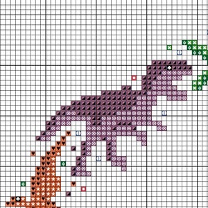 Dinosaur Cross Stitch Pattern Printable PDF Pattern Dinosaur Embroidery ...