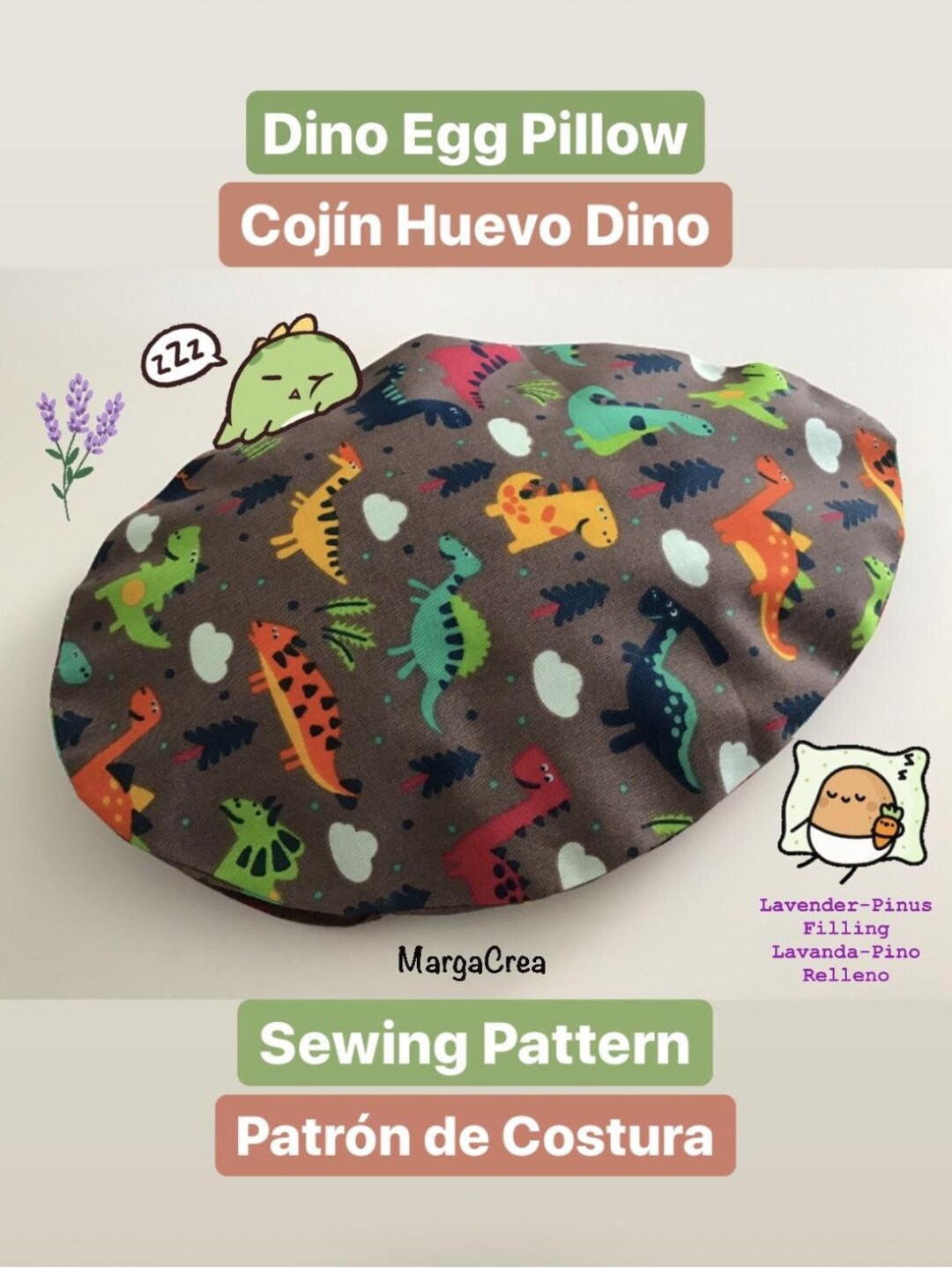Dinosaur Egg Pillow PDF Pattern - Etsy