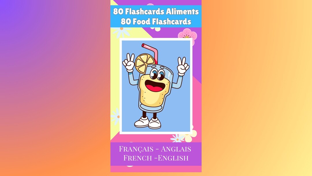 Set of 80 French-english Food Flashcards - Etsy