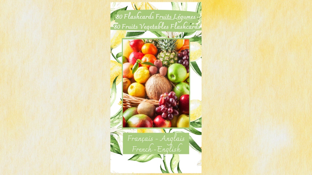 Set of 80 French-english Fruits & Vegetables Flashcards - Etsy