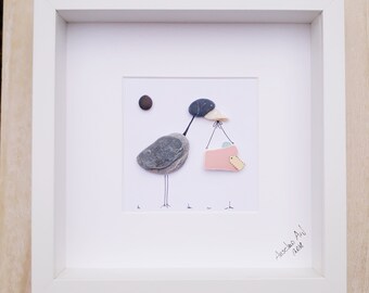 Baby footprint New baby boy pebble art New baby foot Pebble | Etsy