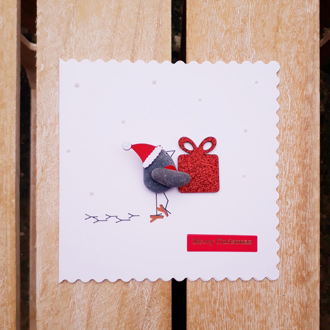 Christmas Card, Xmas Card, Secret Santa Robin, Robin With Christmas ...