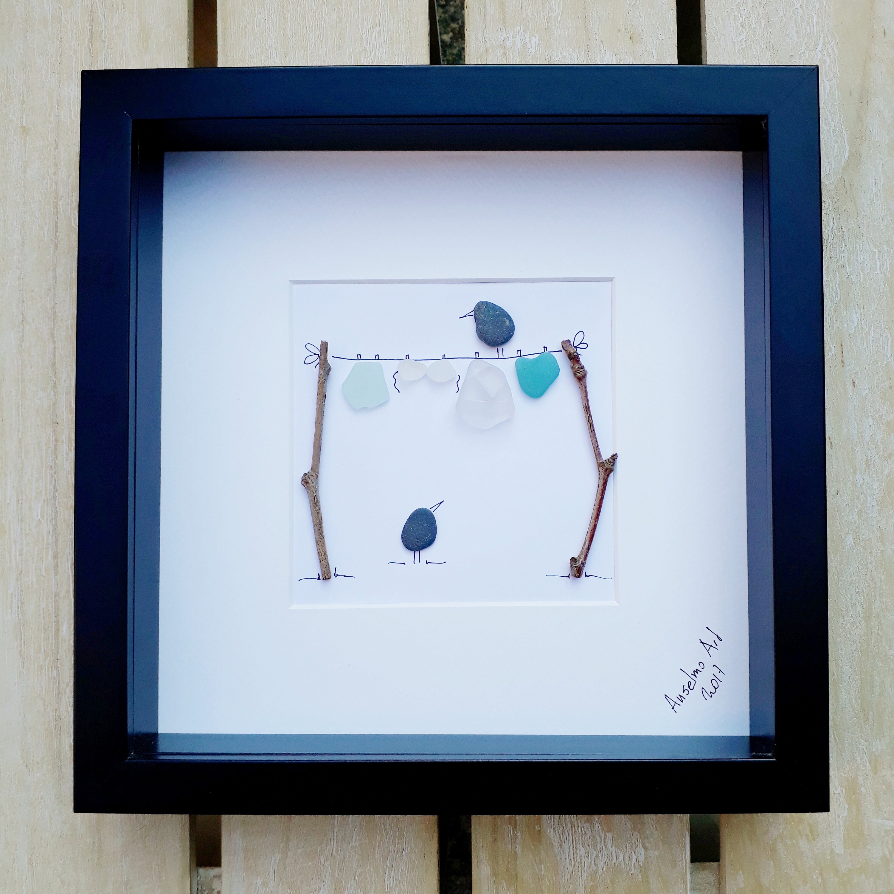 Sea Glass Art Washing Line Picture Laundry Line With Sea | Etsy UK