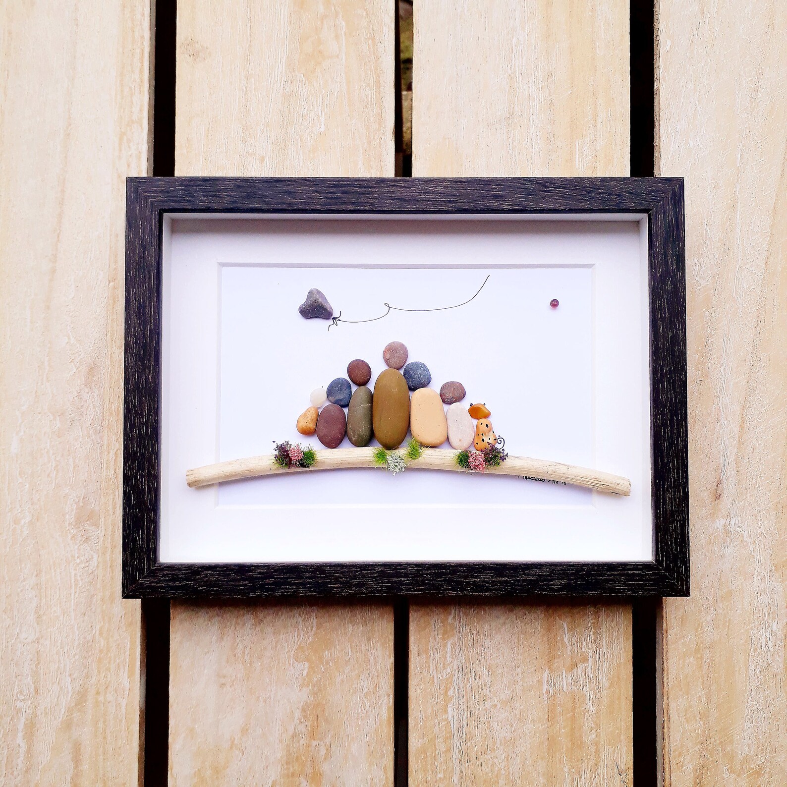 Pebble Art Family of Five, Pebble Art Family of 5 With Dog, Pebble Art ...