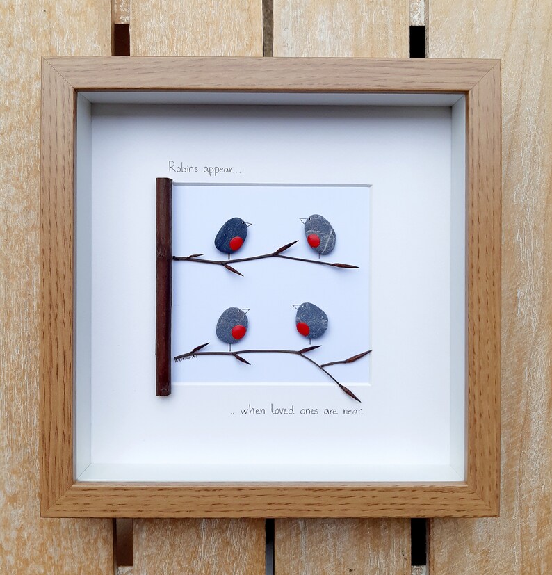 Robins Pebble Picture, Grief and Mourning Pebble, Family Loss, Robin ...