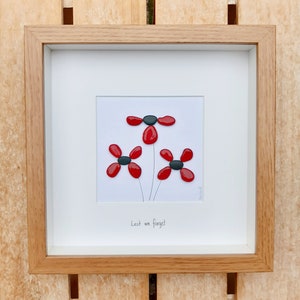 Poppies Pebble Picture, Poppy Pebble Art, Valentine's Day Present ...