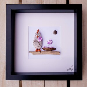 Chicken Pebble Picture Framed Pebble Art Easter Gift Hen - Etsy