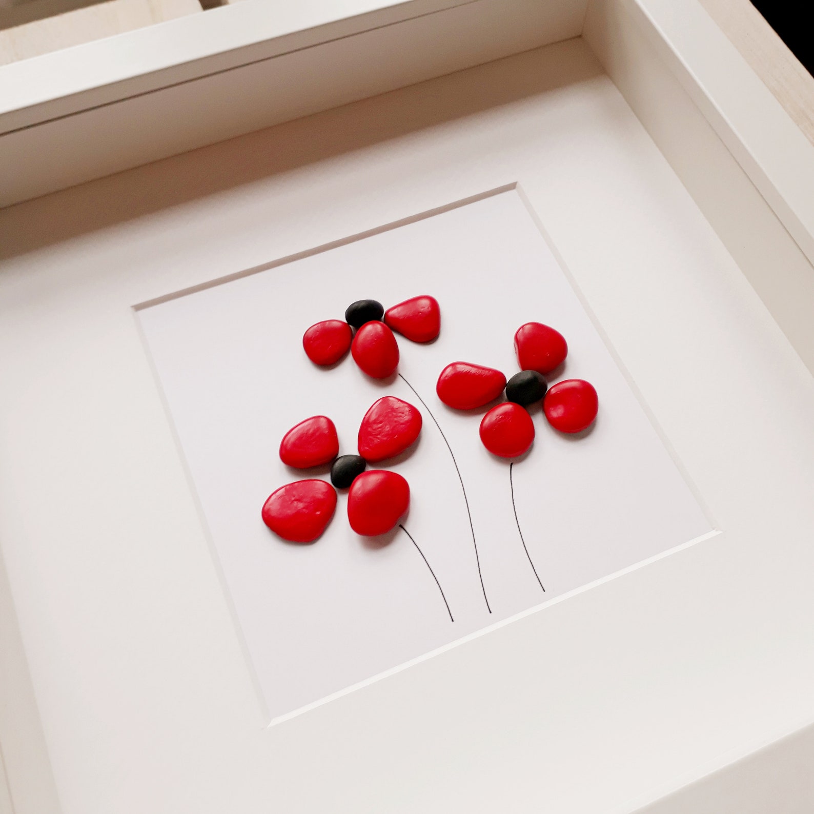 Poppies Pebble Picture Poppy Pebble Art Poppies Picture - Etsy