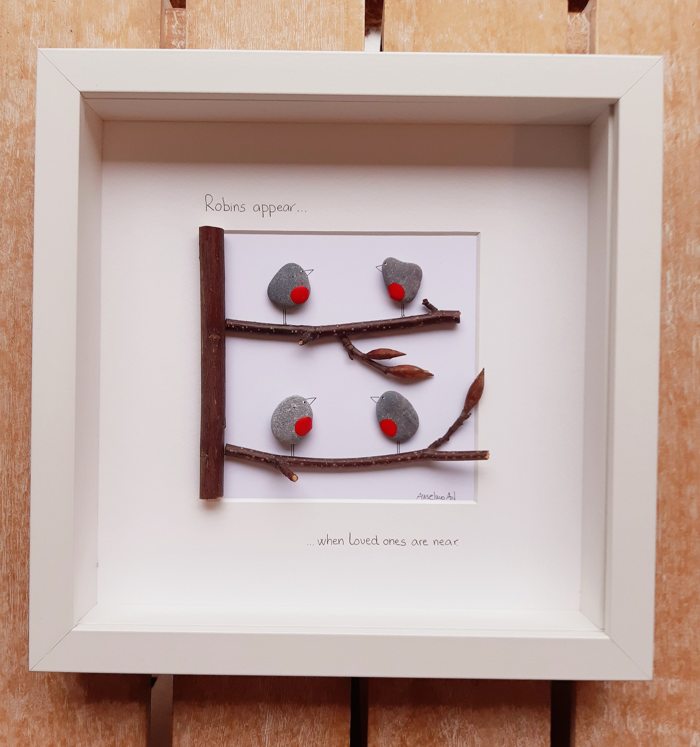 Robins Pebble Picture, Grief and Mourning Pebble, Family Loss, Robin ...
